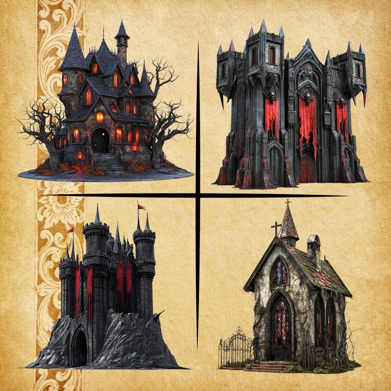 Vampire Buildings Clipart – 20 Gothic-inspired Designs , Transparent ...