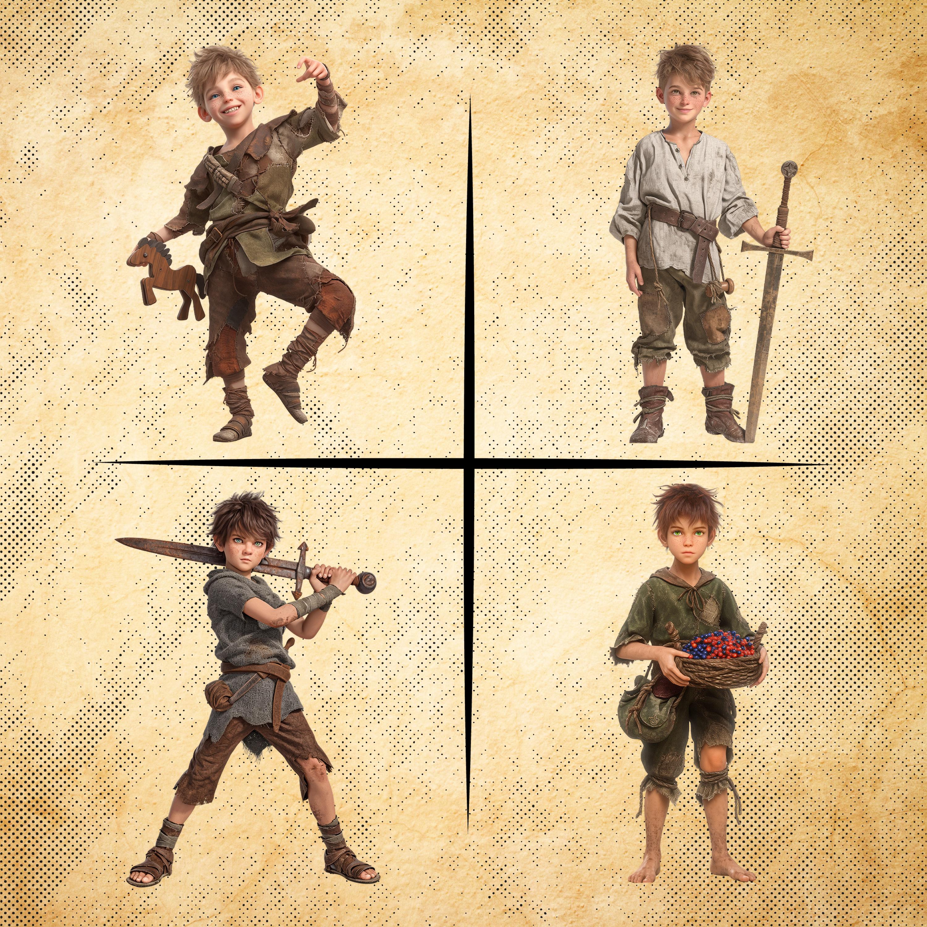 Village Children – 27 Medieval Child NPC Cliparts for RPG & TTRPG ...