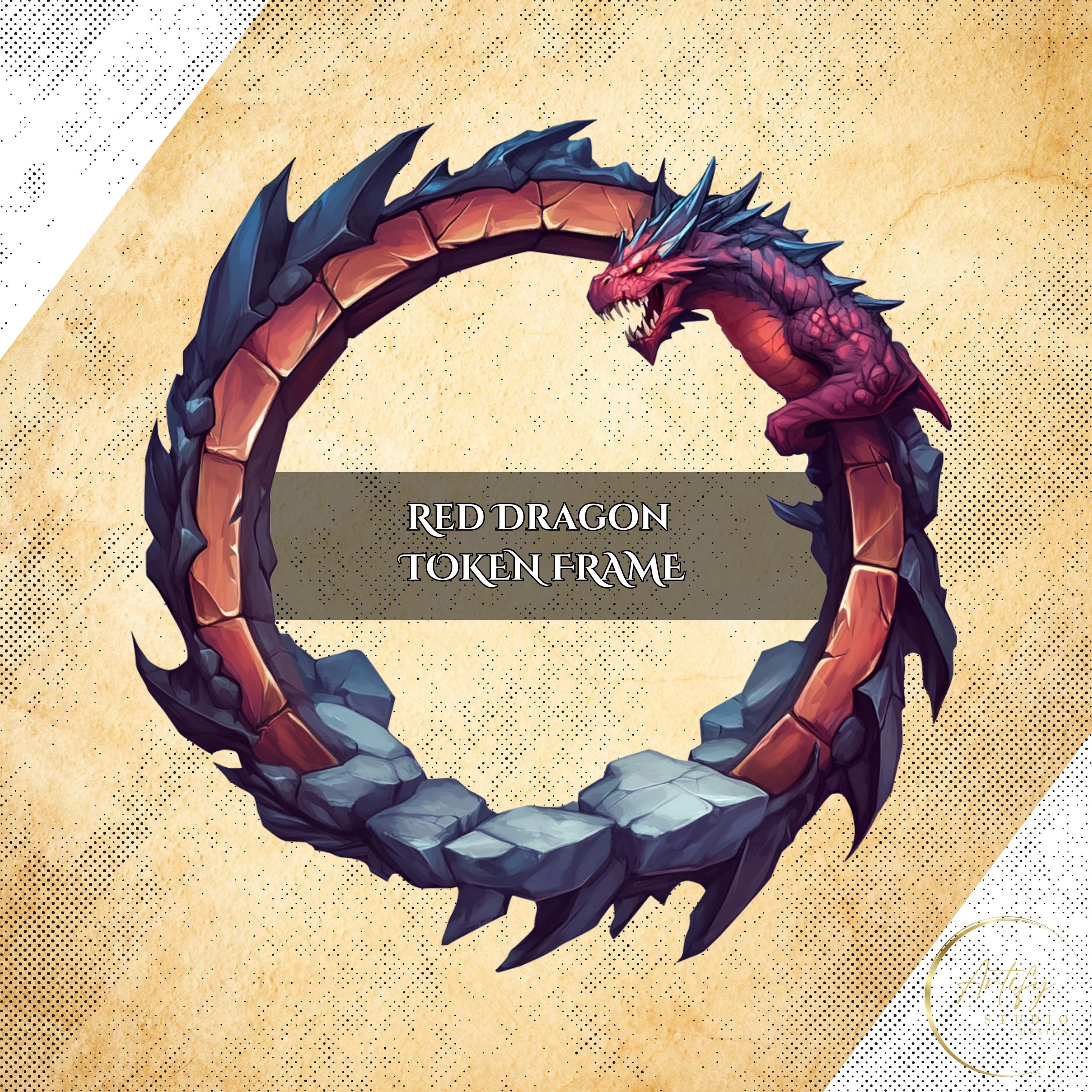Red Dragon Token Frame – Digital Border for Dnd or Anything Game ...