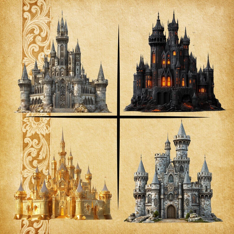 Fantasy Castles RPG Cliparts, Commercial Use, Dnd, RPG , PNG ...