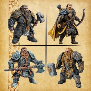 Fantasy RPG Dwarf Warriors Cliparts, Commercial Use, Dnd, RPG , PNG ...
