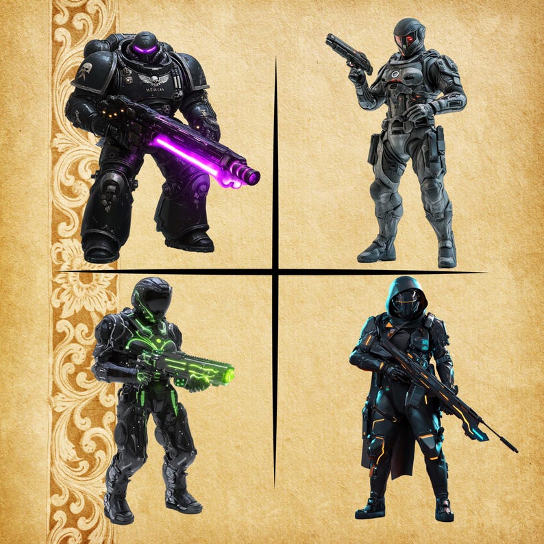 Galactic Soldiers Sci-fi Clipart – 20 Unique Designs , Transparent ...