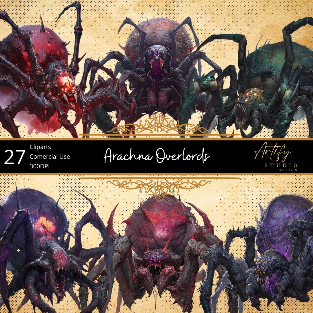Arachna Overlords – Spiderlike Fantasy Rulers of the Dark Web, Cliparts ...