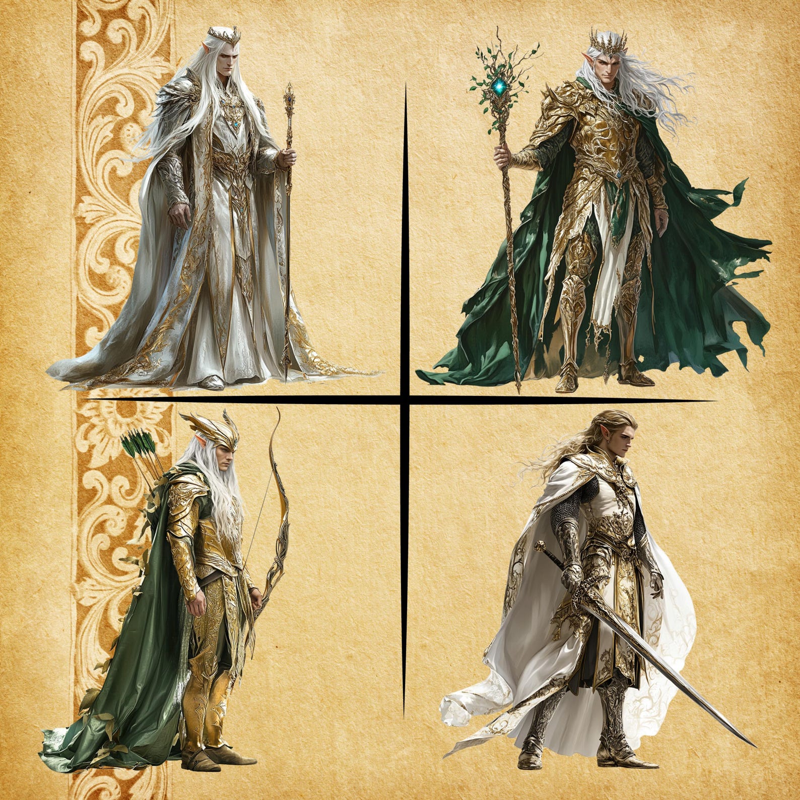 Noble Elves Cliparts, Commercial Use, Fantasy Elves, RPG , PNG ...