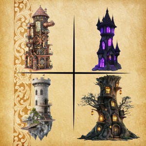 Wizard Towers RPG Cliparts, Commercial Use, Dnd, RPG , PNG, Collection ...