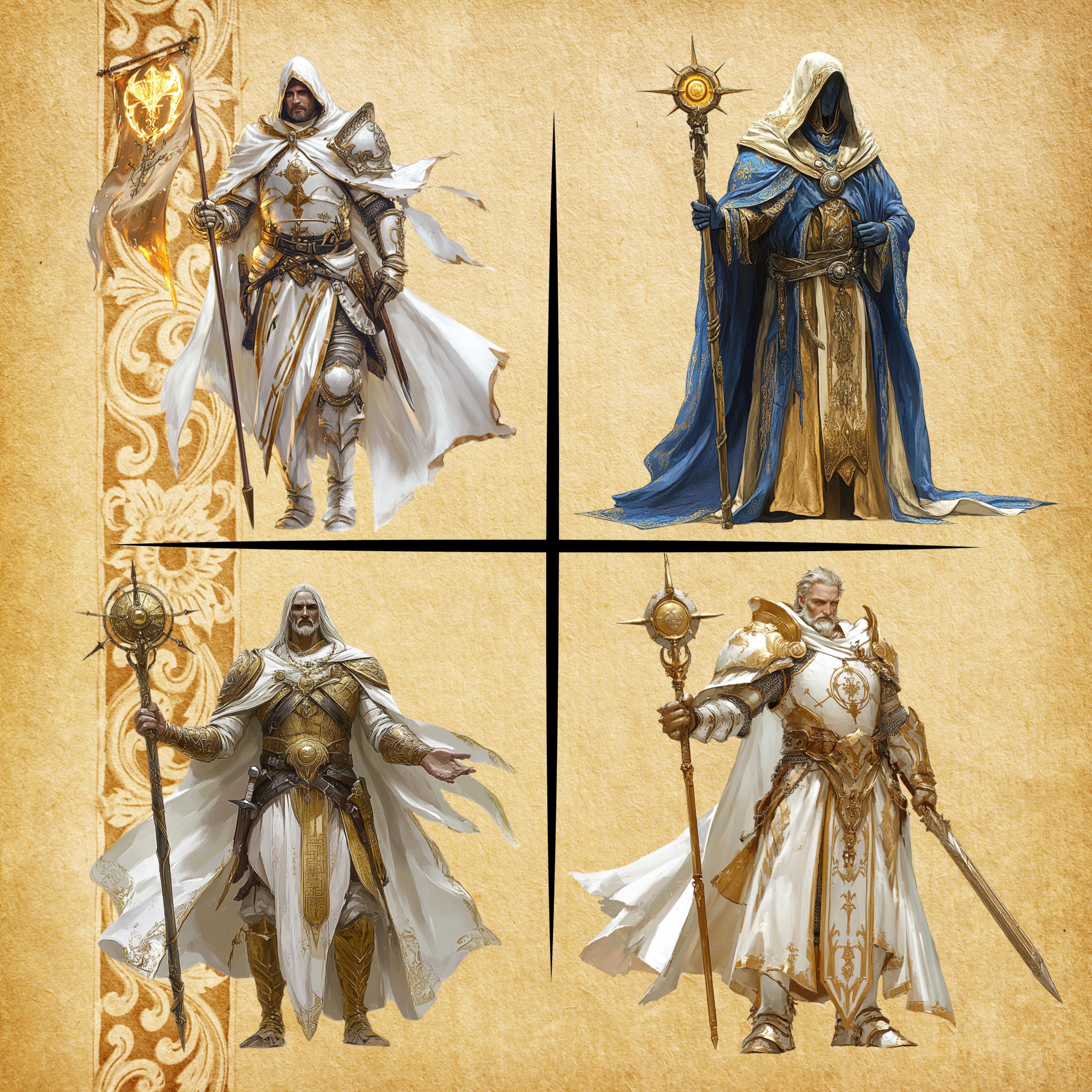 Human Holy Priests – 24 Fantasy Cliparts , Transparent Background Pngs ...