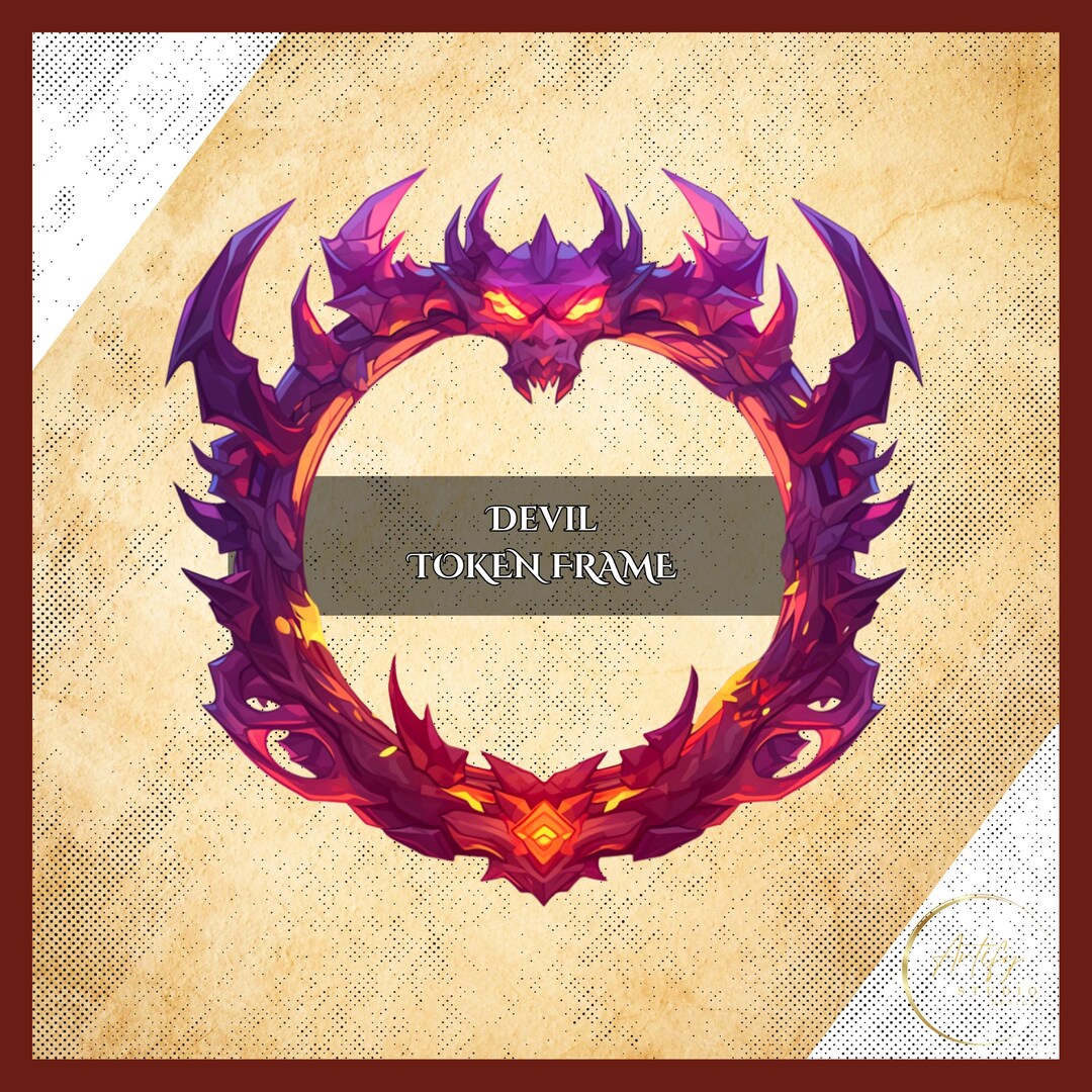 Devil Token Frame – Digital Border for Dnd or Anything Game. Compatible ...