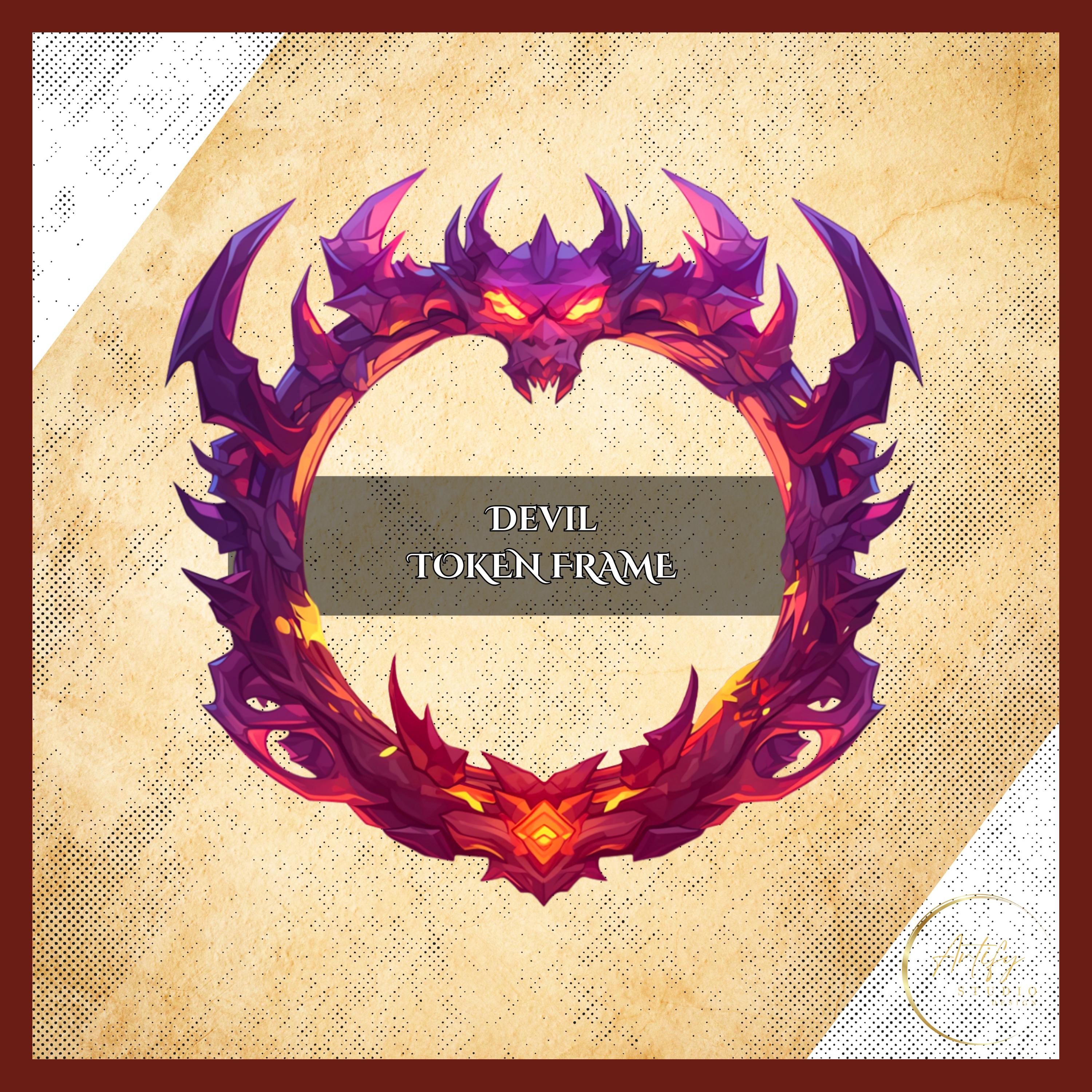 Devil Token Frame – Digital Border for Dnd or Anything Game. Compatible ...