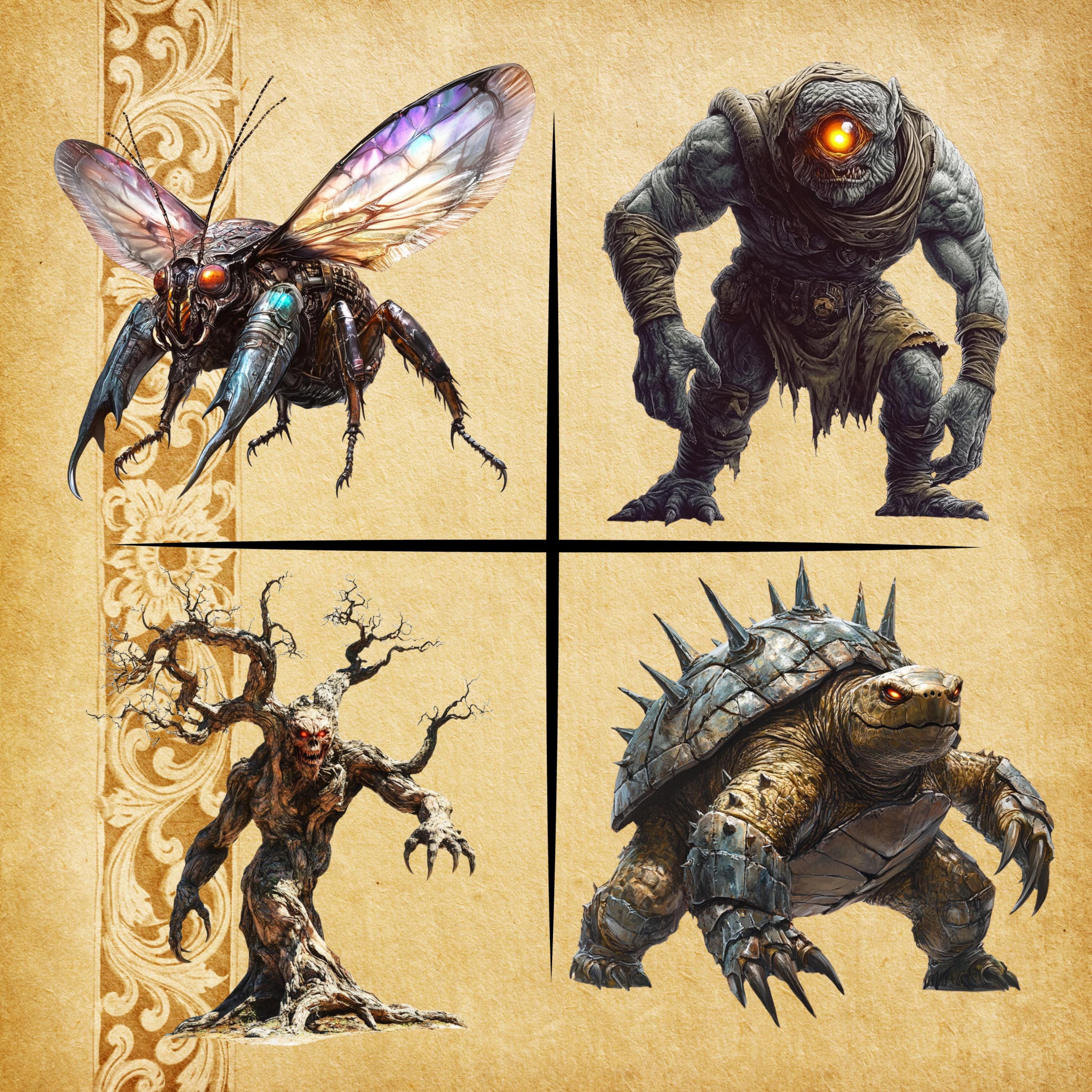 Mythic Beasts Cliparts, Fantasy Creatures , Commercial Use, RPG , PNG ...