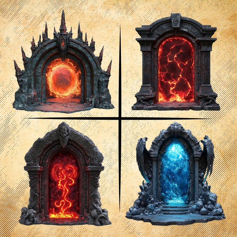 Dark Portal Gates – Gateways to Otherworldly Realms , Fantasy Cliparts ...