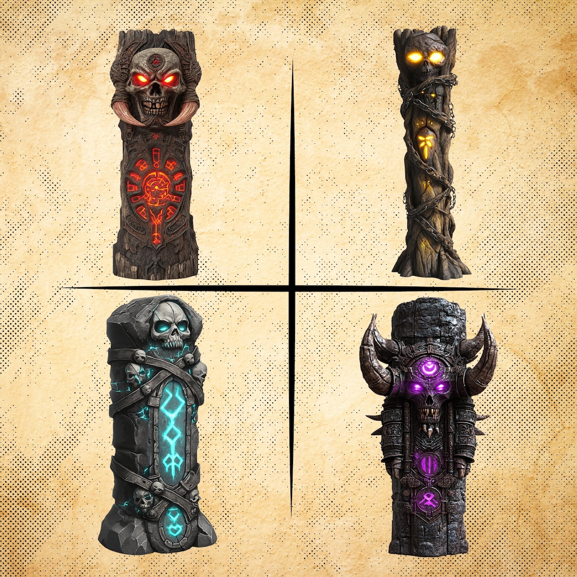 Dark Fantasy Totems – Symbols of Corruption and Mystical Power ...