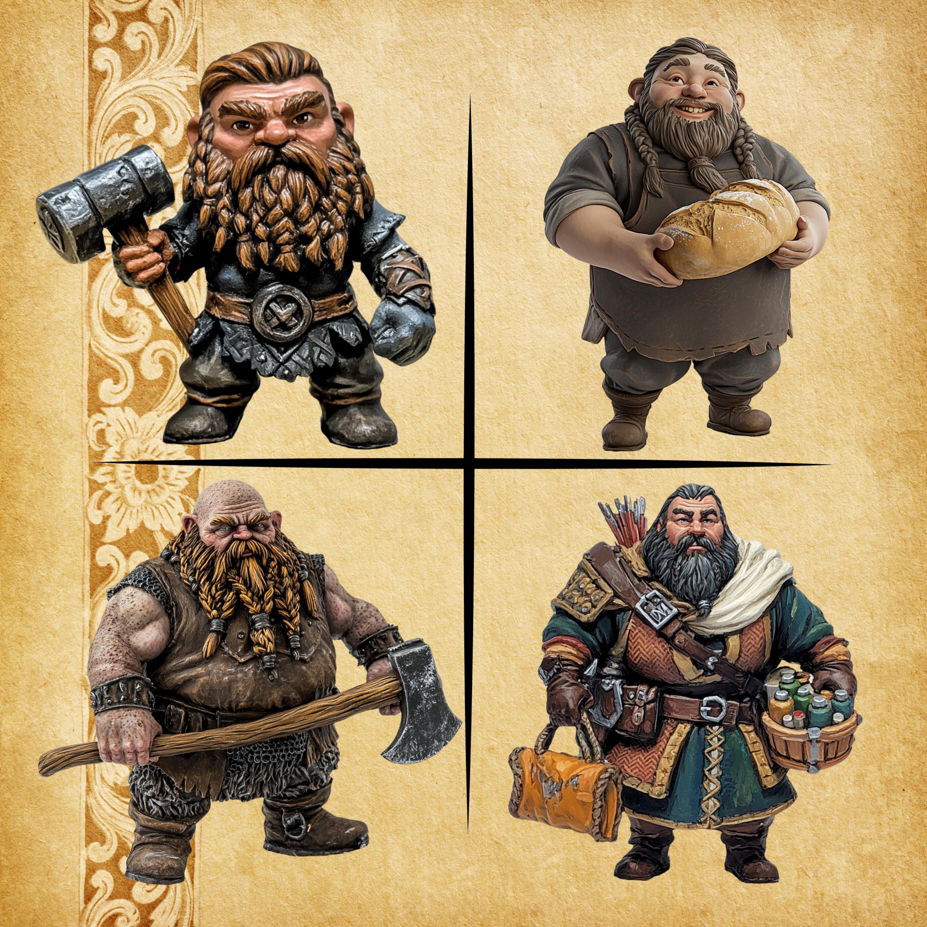 Fantasy RPG Dwarf Villagers Cliparts, Commercial Use, Dnd, RPG , PNG ...