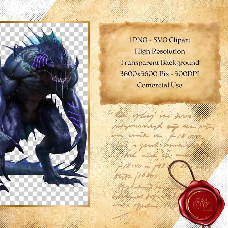 Brine – Deepwater Predator , Rare Fantasy Enemy Clipart , DND Artwork ...