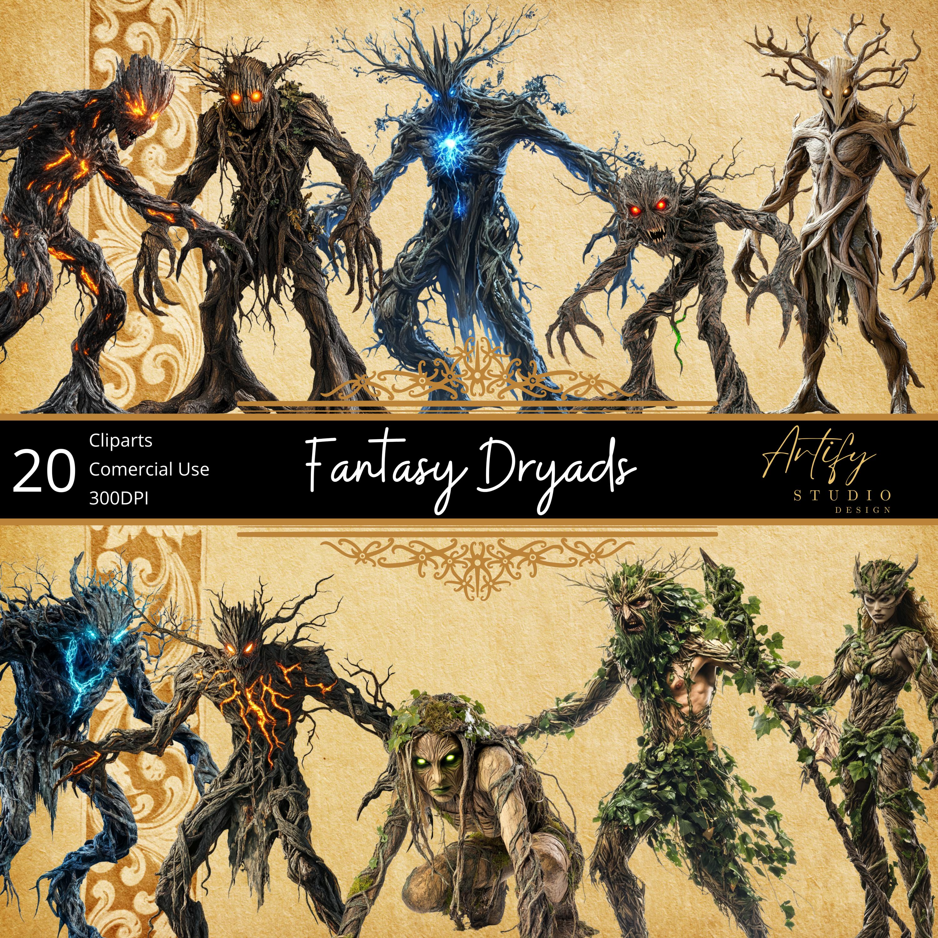 Fantasy Dryads Clipart – 20 Evil and Deceptive Forest Spirits for RPG ...