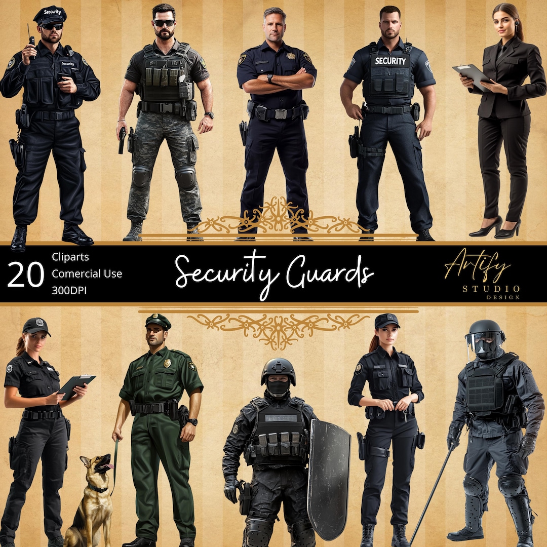Security Guards Clipart – 20 Professional Security Illustrations ...