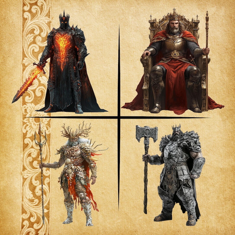 Fantasy Kings Clipart – 20 Majestic Kings for Your Fantasy World ...