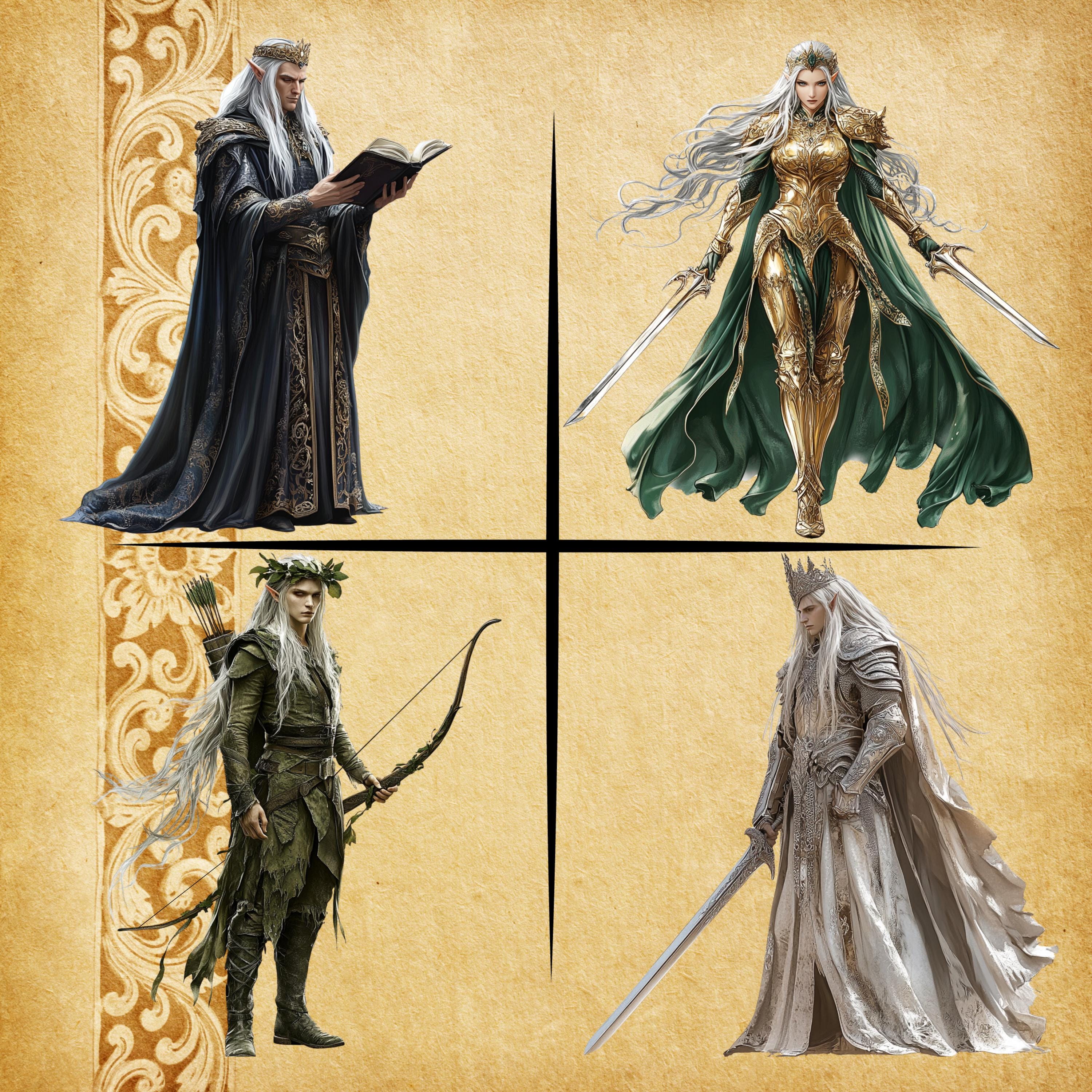 Noble Elves Cliparts, Commercial Use, Fantasy Elves, RPG , PNG ...