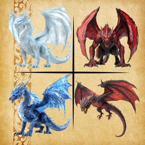 Mythical Dragons Cliparts, Commercial Use, Fantasy Dragons, RPG , PNG ...