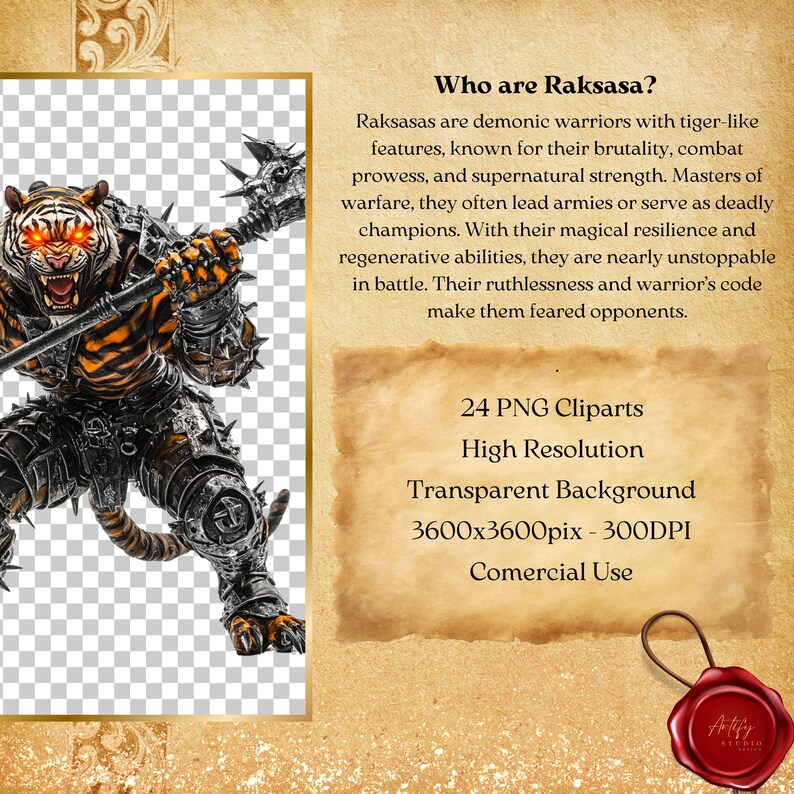 Raksasa – Tigerfolk Warriors & Mages – 24 Fantasy Cliparts ...