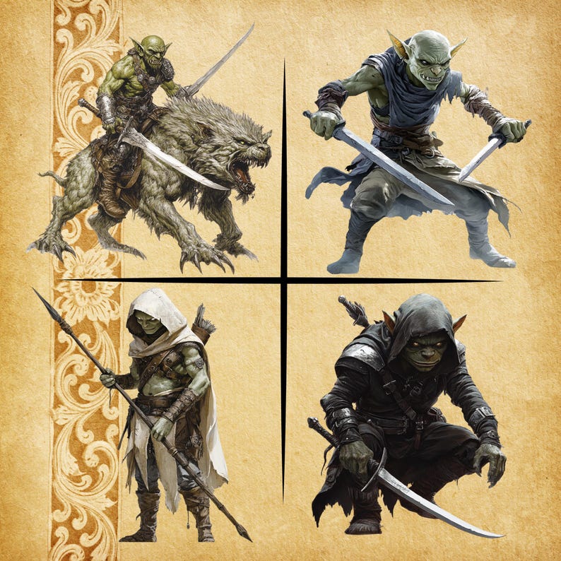 Fantasy RPG Goblin Warriors Cliparts, Commercial Use, Dnd, RPG , PNG ...