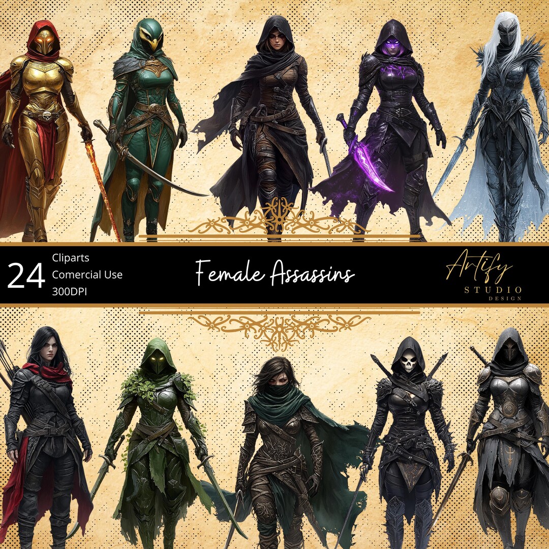 Female Assassins – Deadly Women of the Shadows , Fantasy Cliparts ...