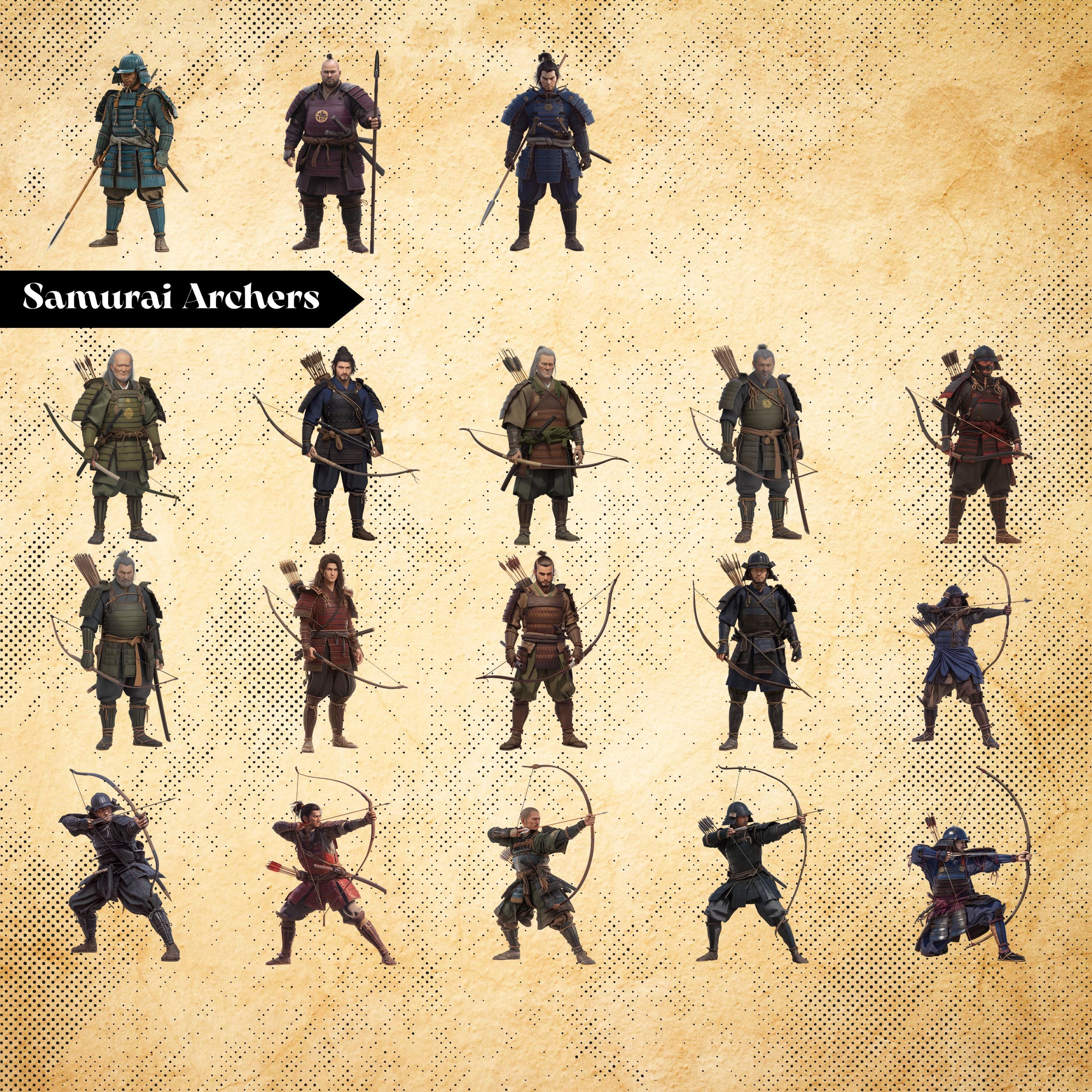 Samurai Clan Cliparts – 264 Japanese Warrior Units for TTRPG, RPG ...