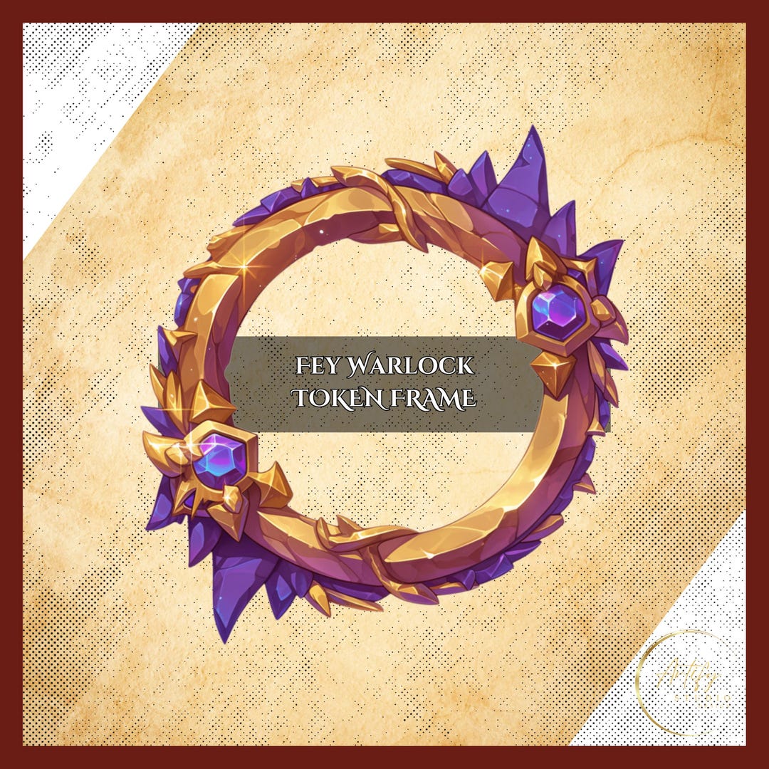 Fey Warlock Token Frame - Digital Border for Dnd or Anything Game ...