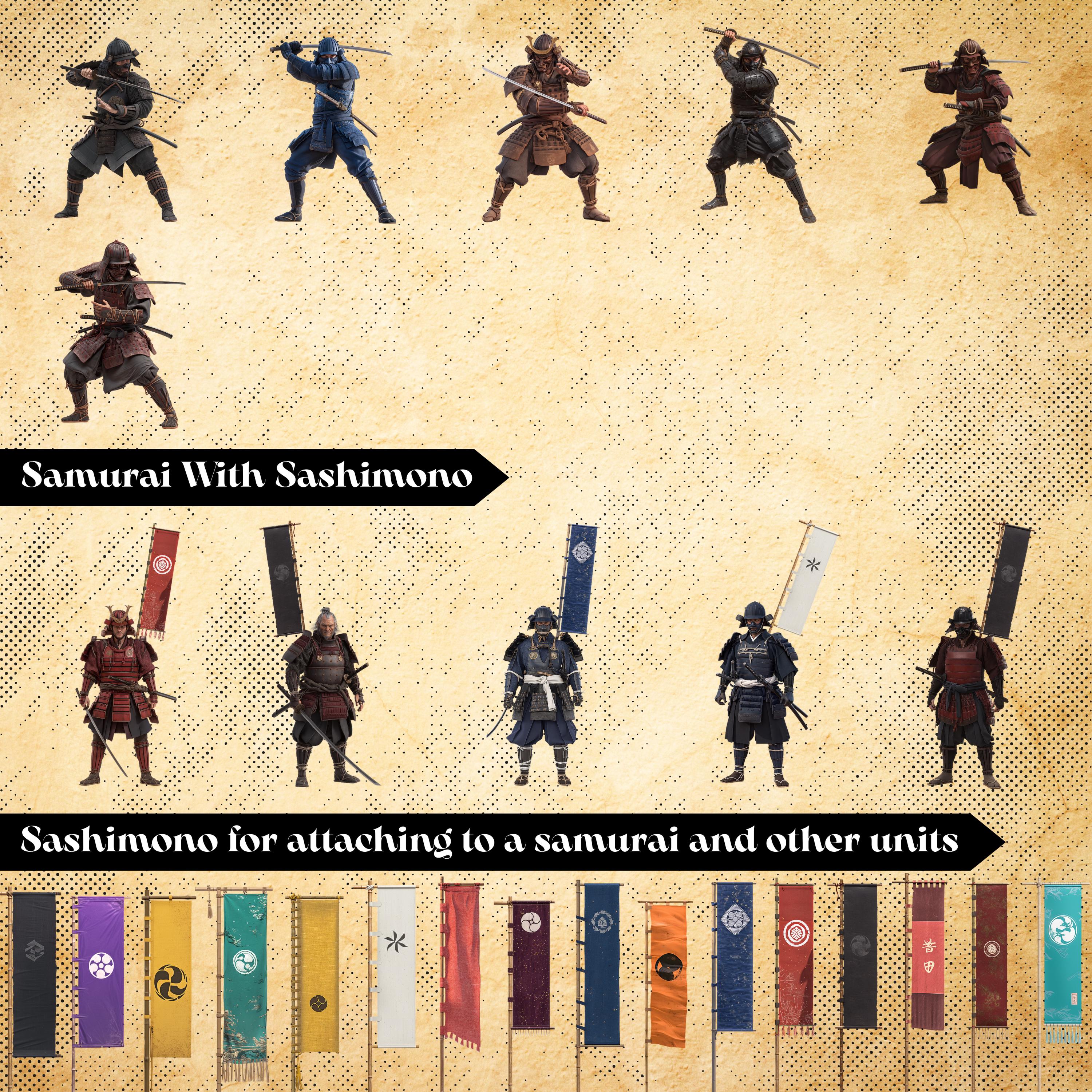 Samurai Clan Cliparts – 264 Japanese Warrior Units for TTRPG, RPG ...