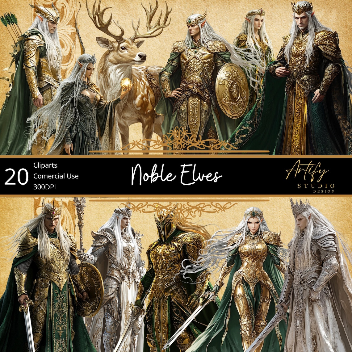 Noble Elves Cliparts, Commercial Use, Fantasy Elves, RPG , PNG ...