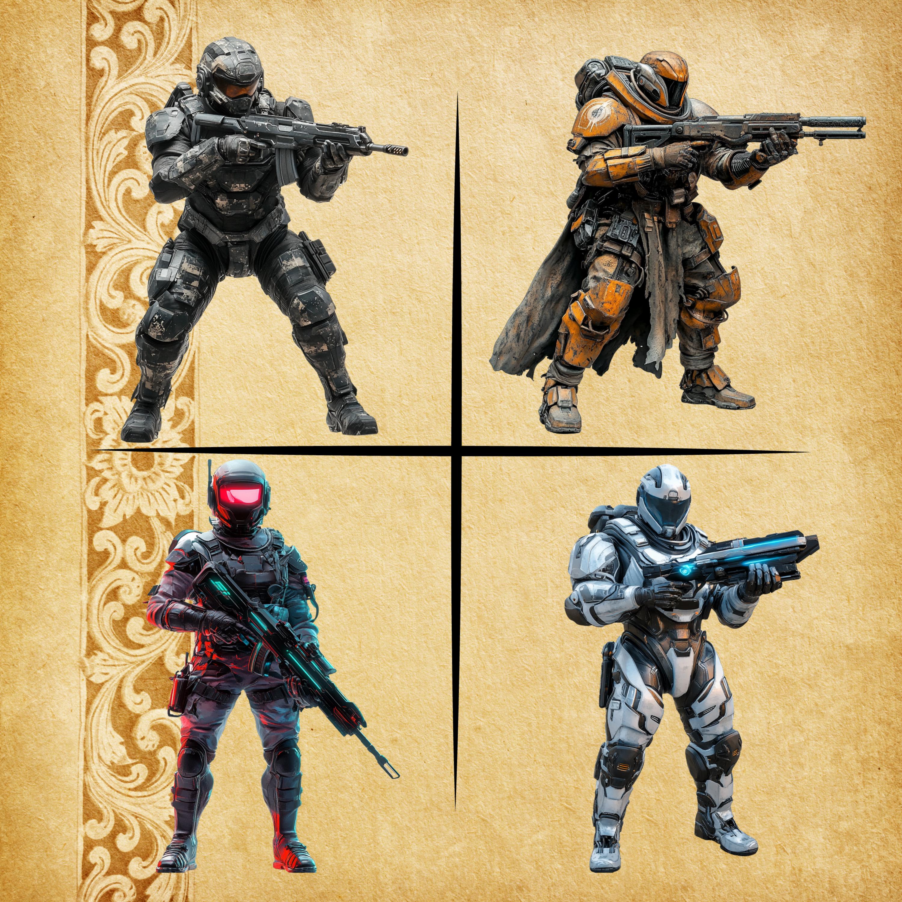 Galactic Soldiers Sci-fi Clipart – 20 Unique Designs , Transparent ...