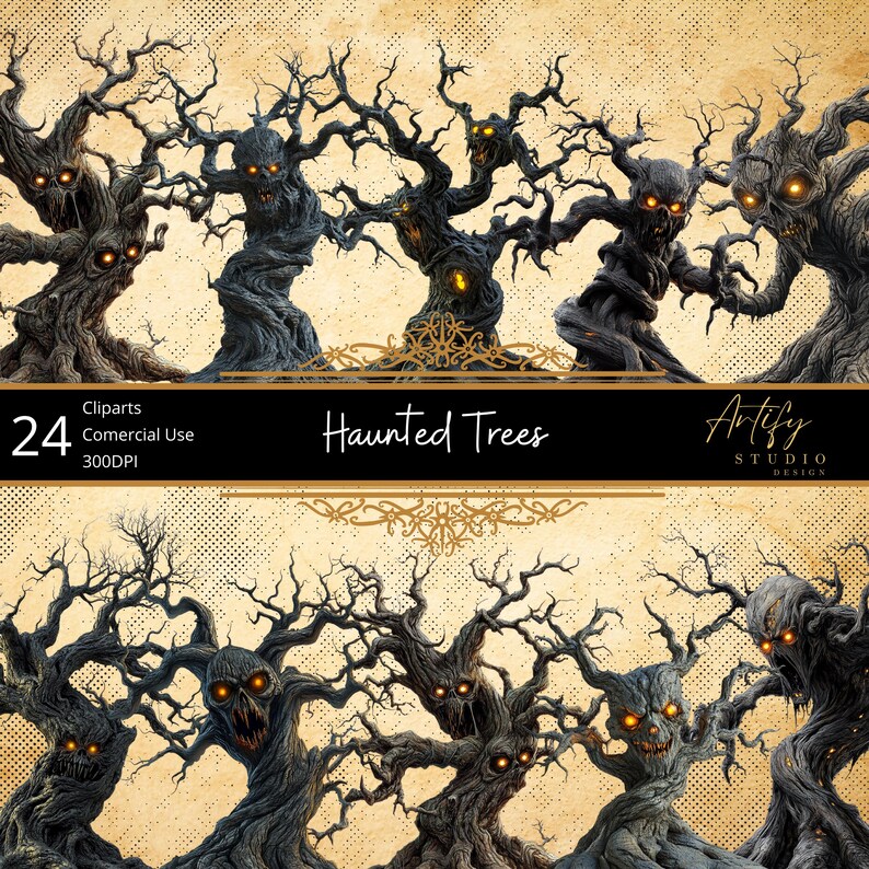 Haunted Trees Cliparts - Etsy