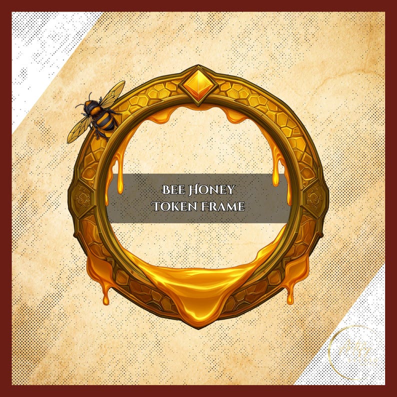 Bee Honey Token Frame – Digital Border for Dnd or Anything Game ...