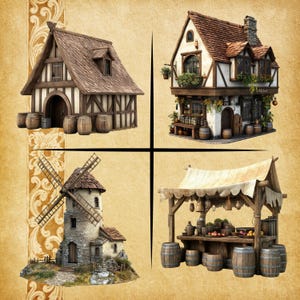 Medieval Structures RPG Cliparts, Commercial Use, Dnd, RPG , PNG ...
