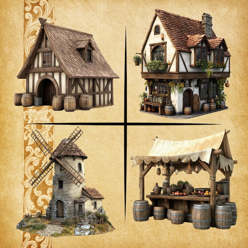 Medieval Structures RPG Cliparts, Commercial Use, Dnd, RPG , PNG ...
