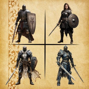 RPG Warriors Cliparts, Fantasy Warriors, Commercial Use, RPG , PNG ...