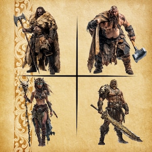 Wild Barbarians Clipart – 20 Powerful and Fierce Warriors for Your ...