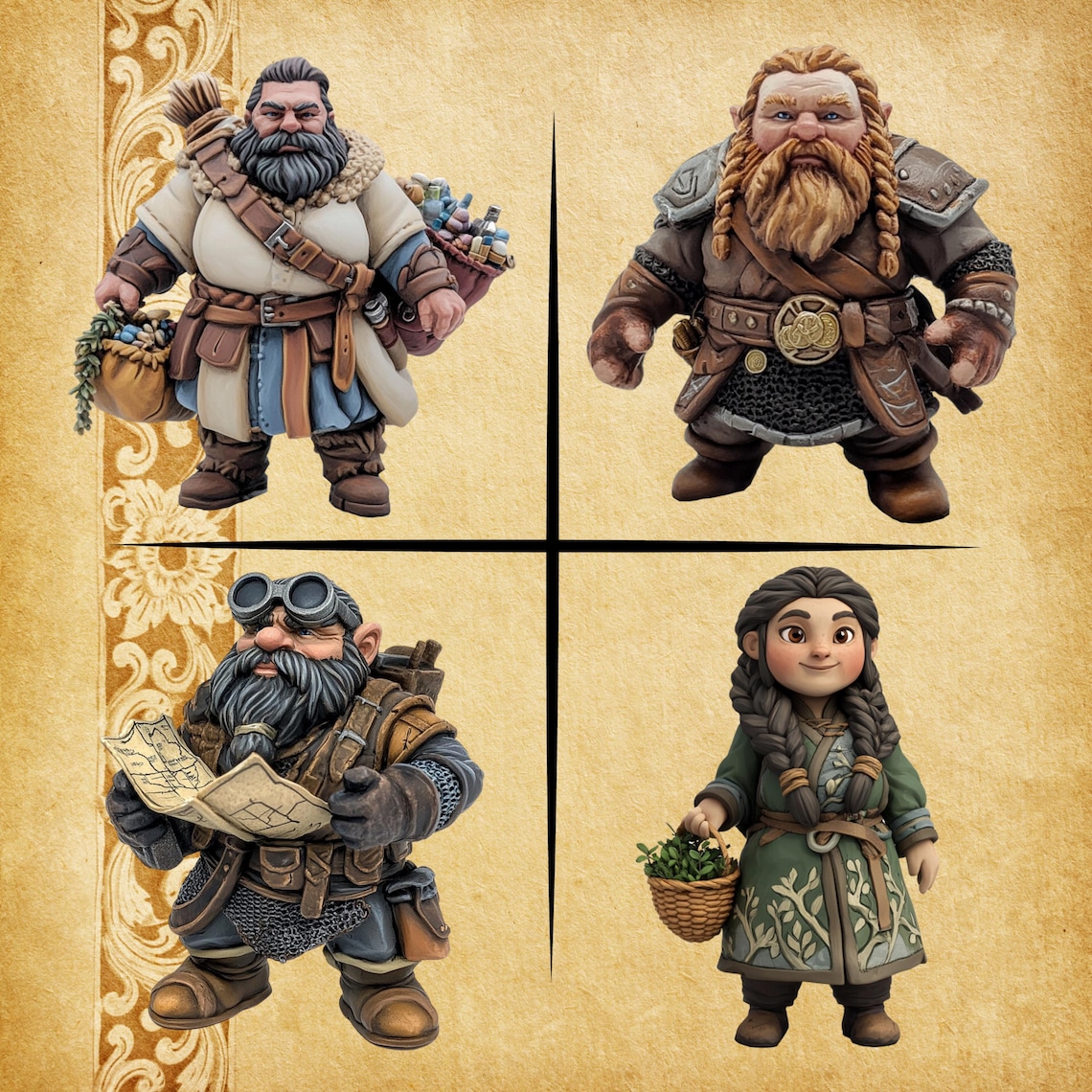 Fantasy RPG Dwarf Villagers Cliparts, Commercial Use, Dnd, RPG , PNG ...