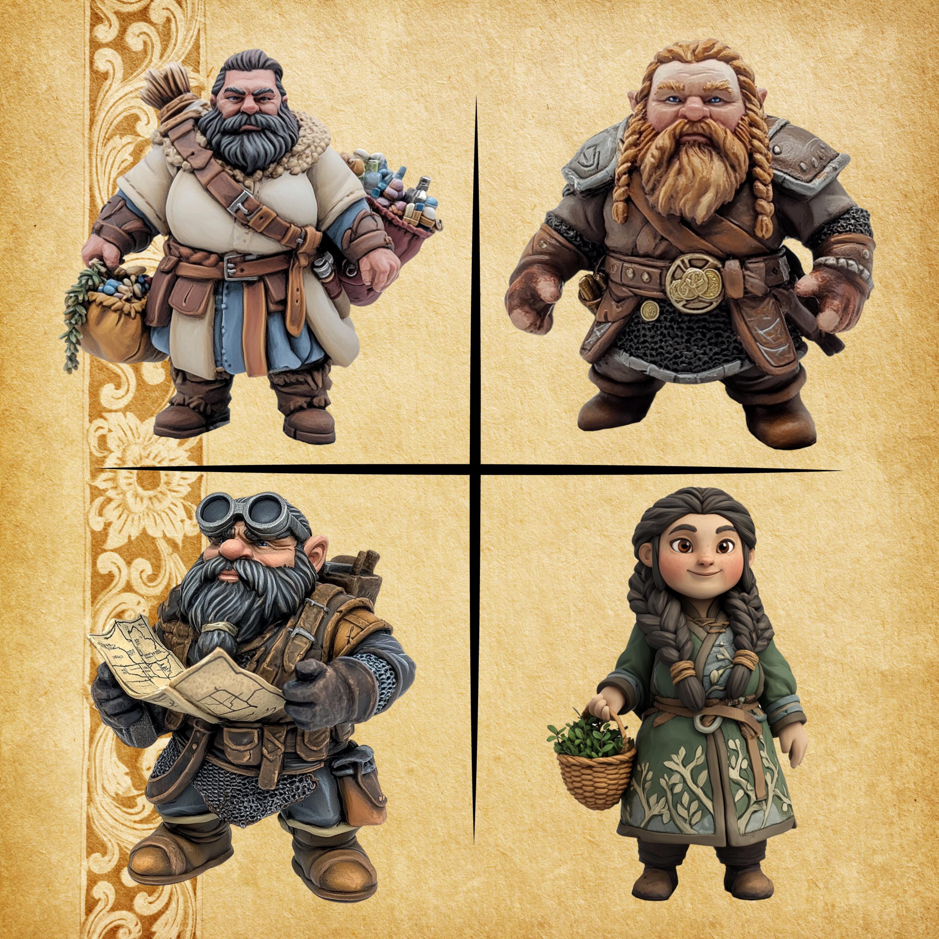 Fantasy RPG Dwarf Villagers Cliparts, Commercial Use, Dnd, RPG , PNG ...