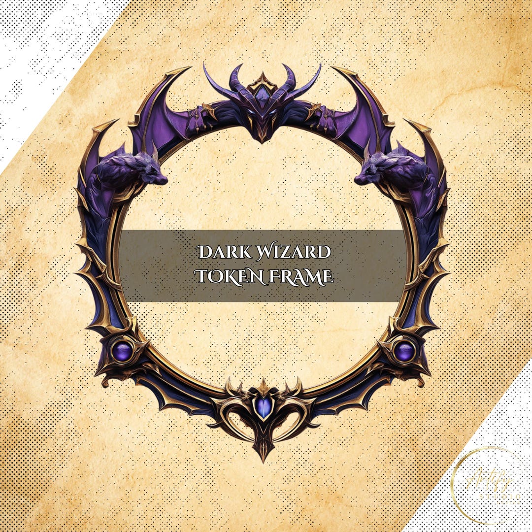 Dark Wizard Token Frame – Digital Border for Dnd or Anything Game ...
