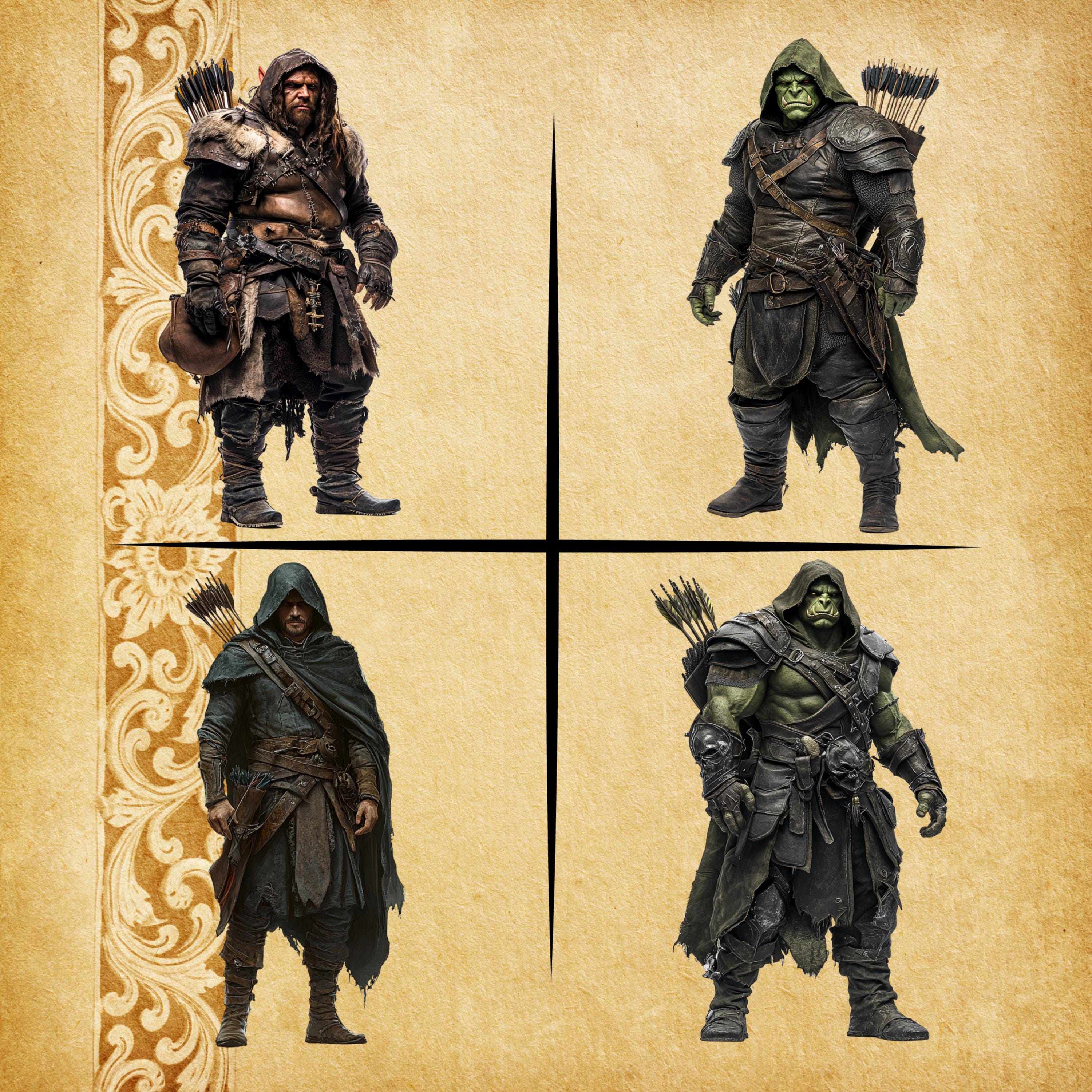 Fantasy Rangers Clipart – 20 Skilled Archers and Stealthy Warriors for ...