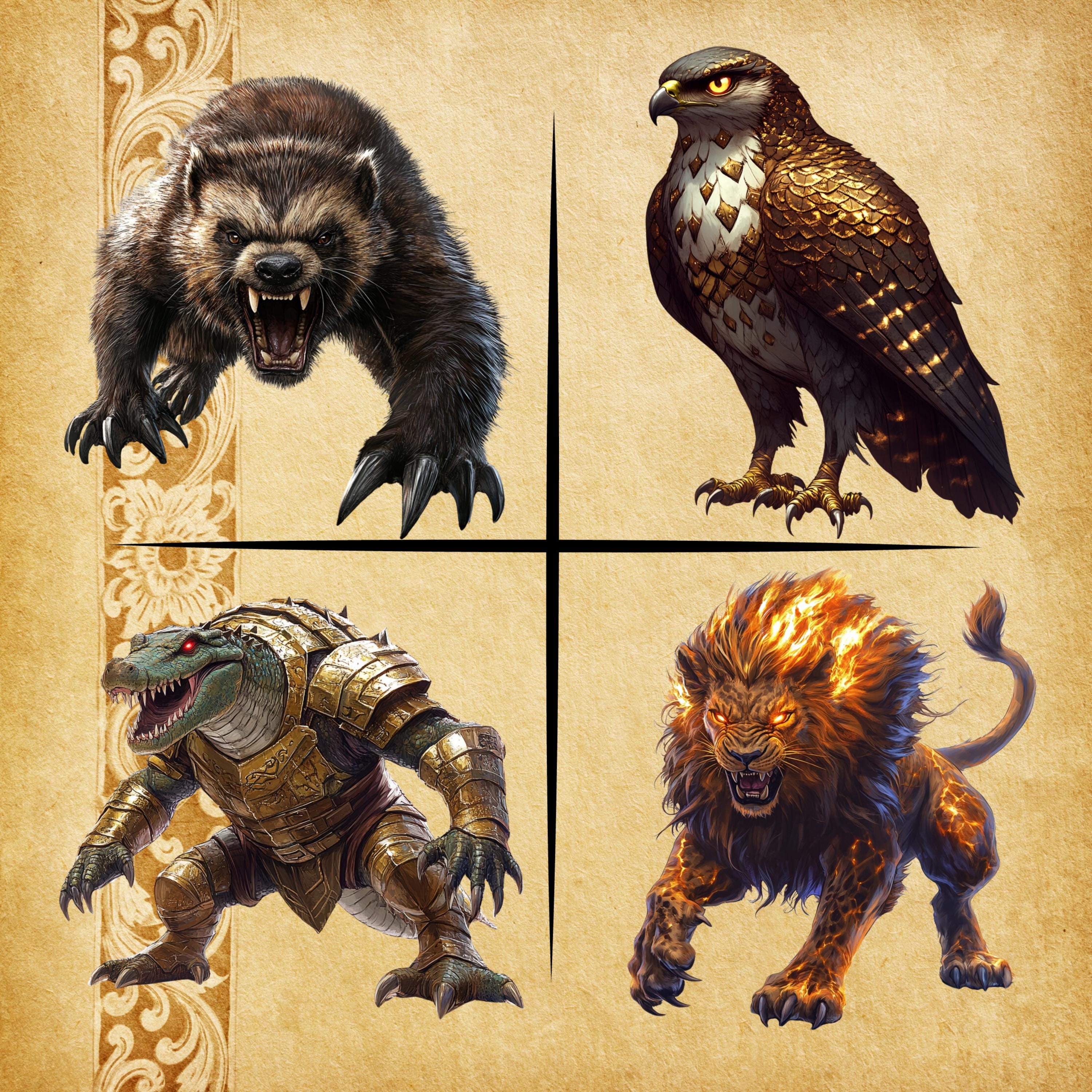 Fantasy RPG Wild Beasts Cliparts, Commercial Use, Dnd, RPG , PNG ...