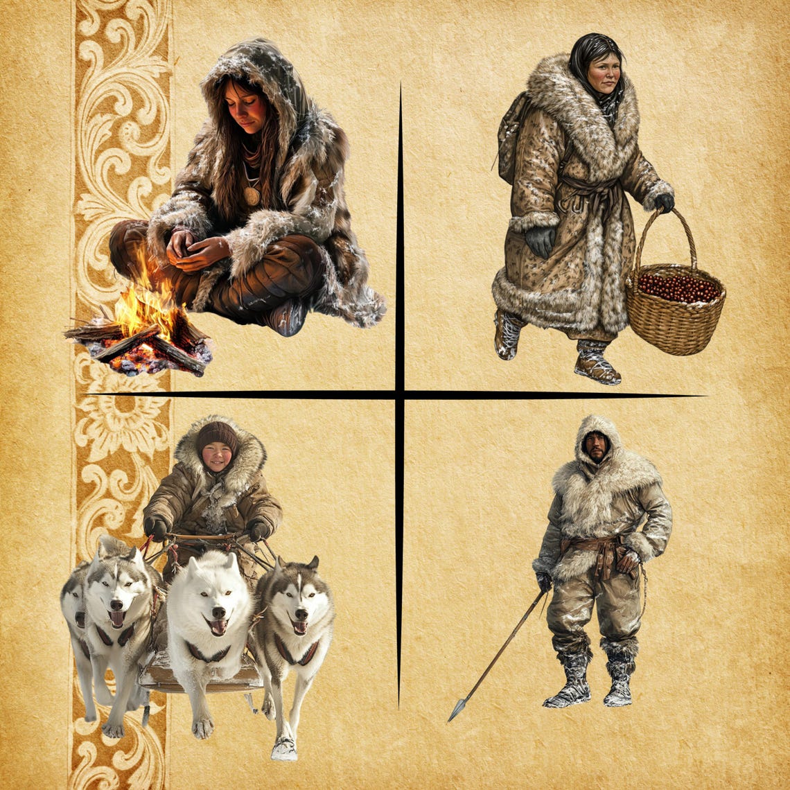 Inuit People Clipart – Traditional and Cultural Illustrations of the ...