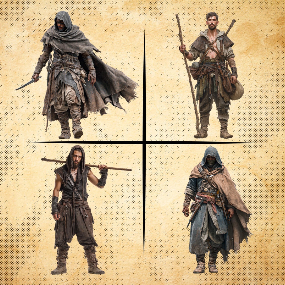 Medieval Bandits – 24 Outlaw Character Cliparts for Fantasy and RPG ...