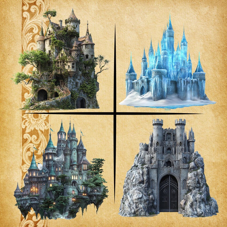 Fantasy Castles RPG Cliparts, Commercial Use, Dnd, RPG , PNG ...