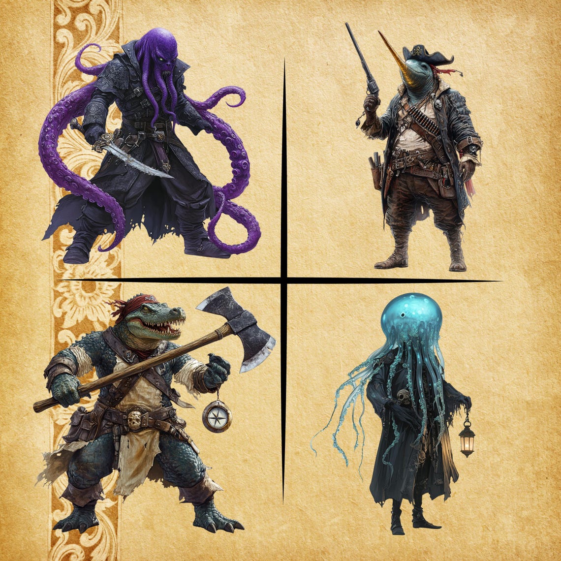 Fantasy Pirates – 24 Swashbuckling Cliparts for Adventurous Seas ...