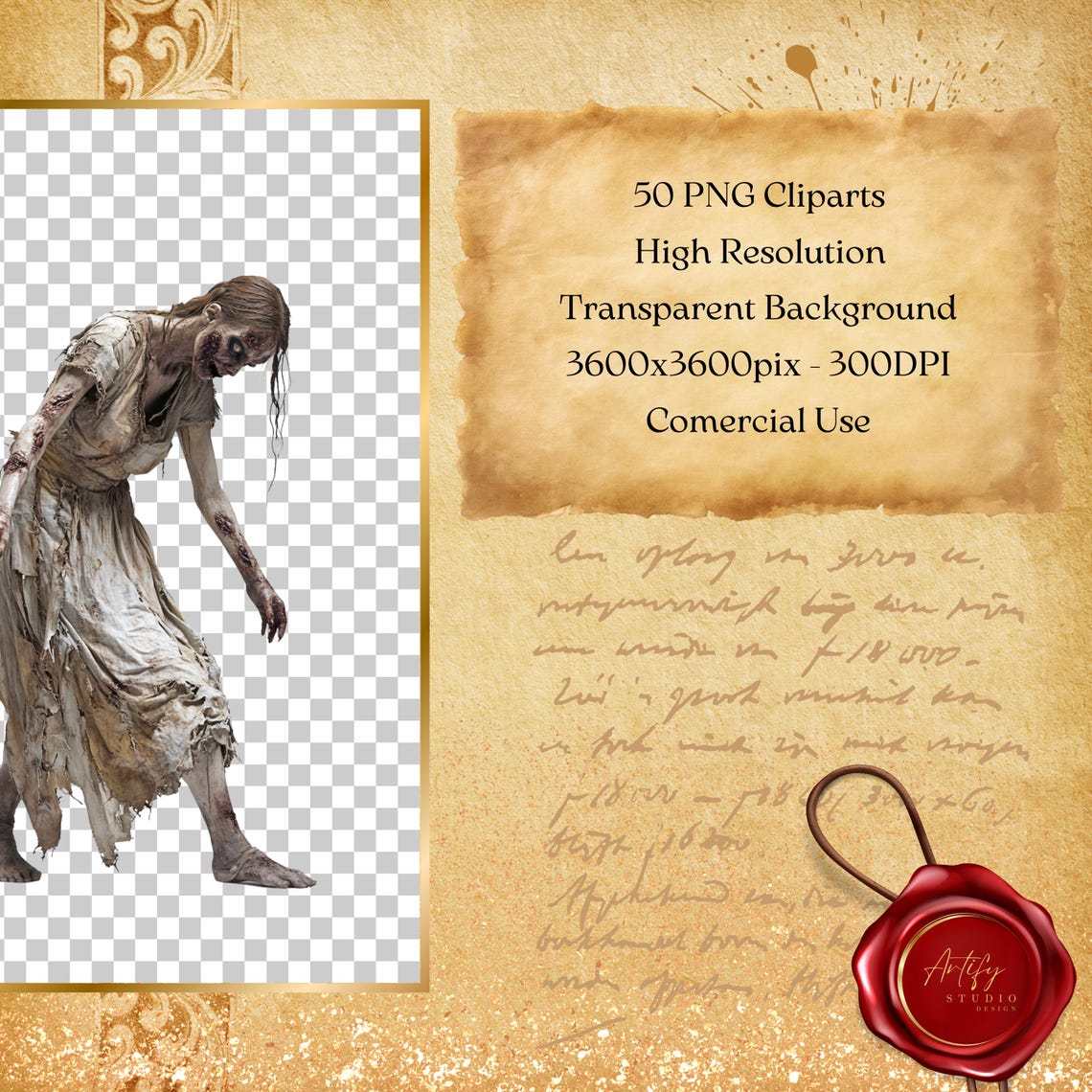 RPG Undead Villagers – 50 Fantasy Cliparts , 300 DPI , Transparent ...