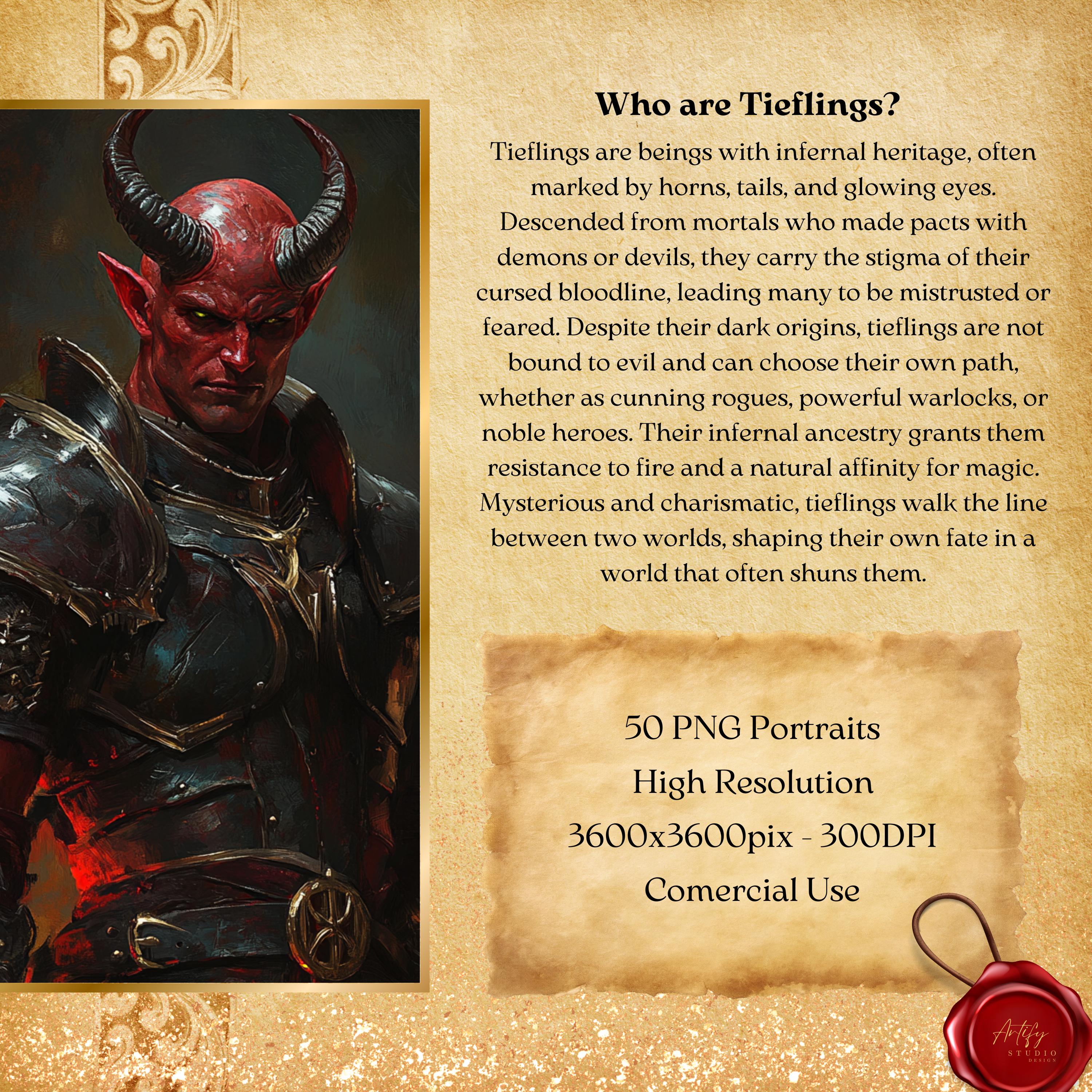 50 Male Tiefling Fighter Portraits , Fantasy TTRPG Character Digital ...