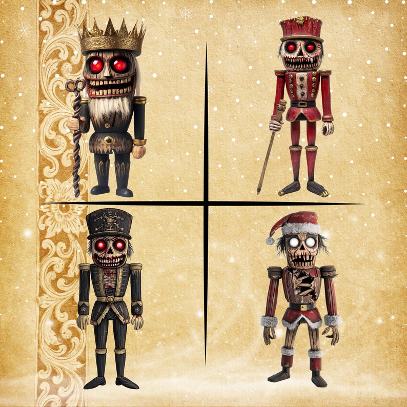 Horror Nutcracker Cliparts, Commercial Use, Scary Christmas Characters ...