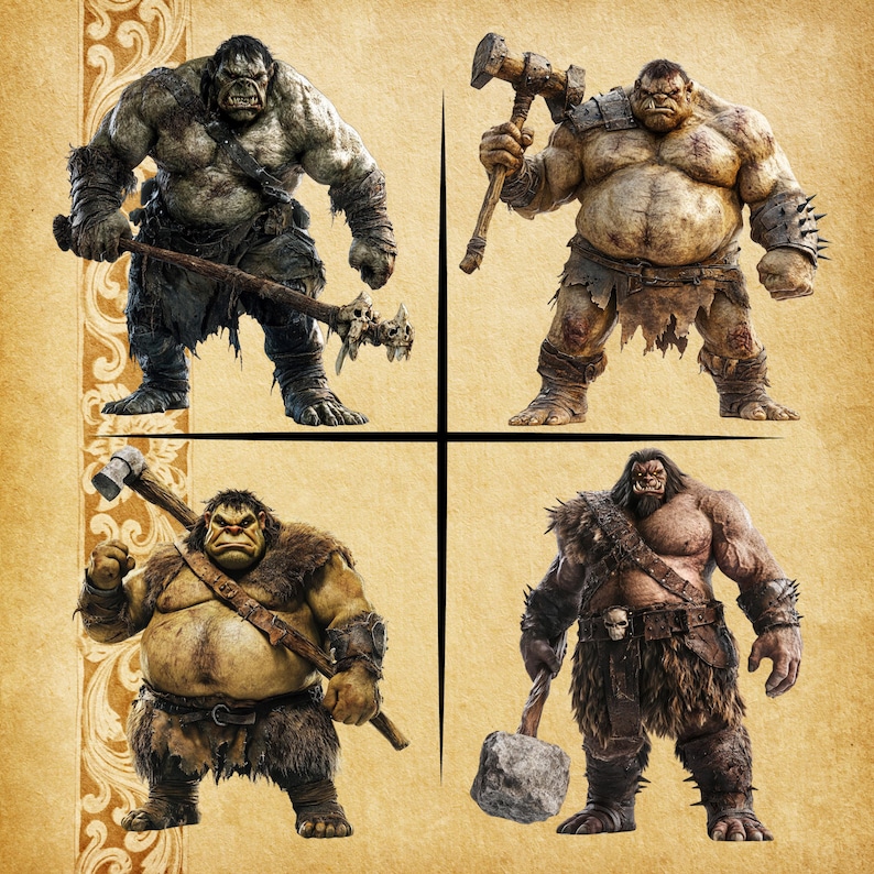 Monstrous Ogres Fantasy RPG Cliparts, Commercial Use, Dnd, RPG , PNG ...