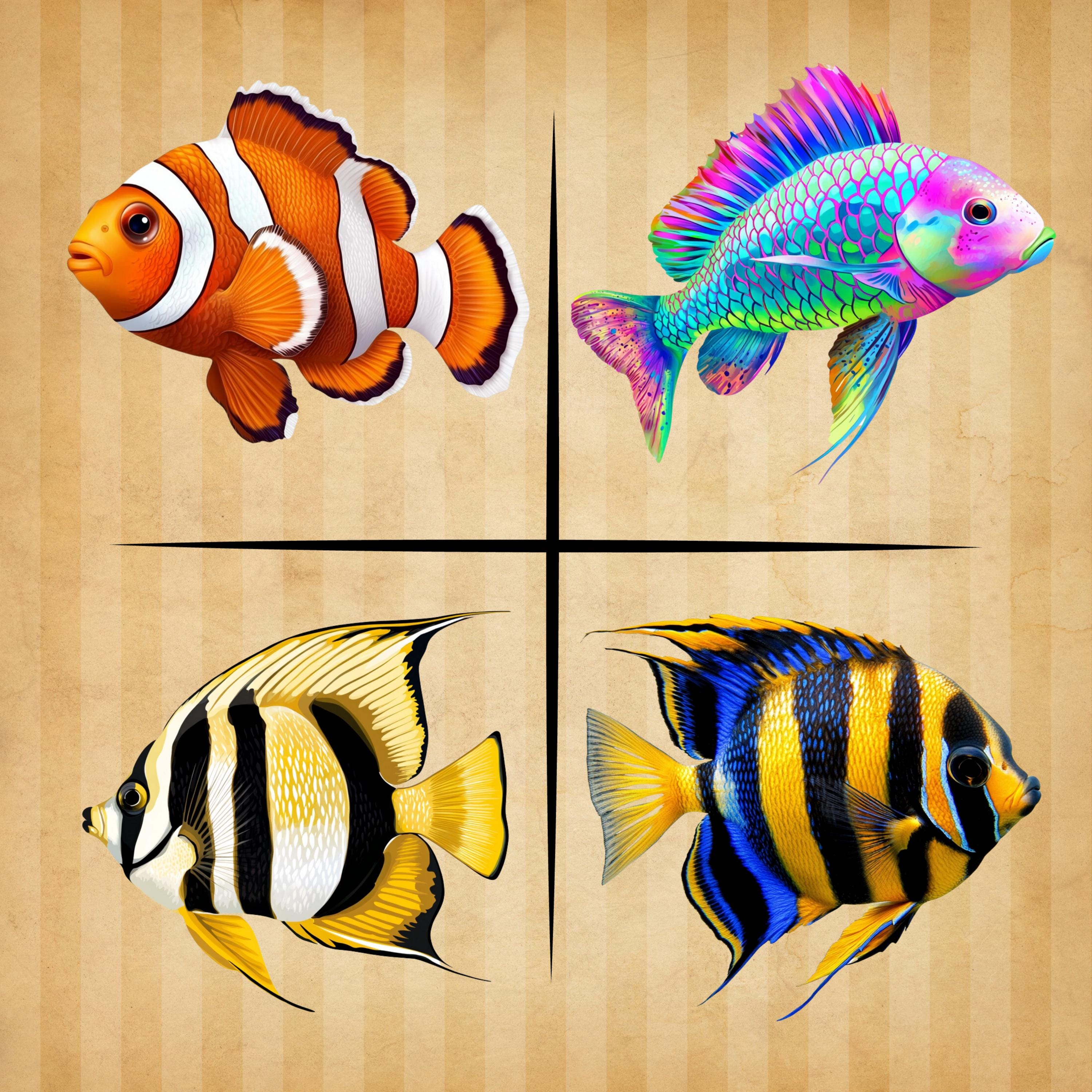 Tropical Fish Clipart – Vibrant Tropical Fish for Creative Projects ...